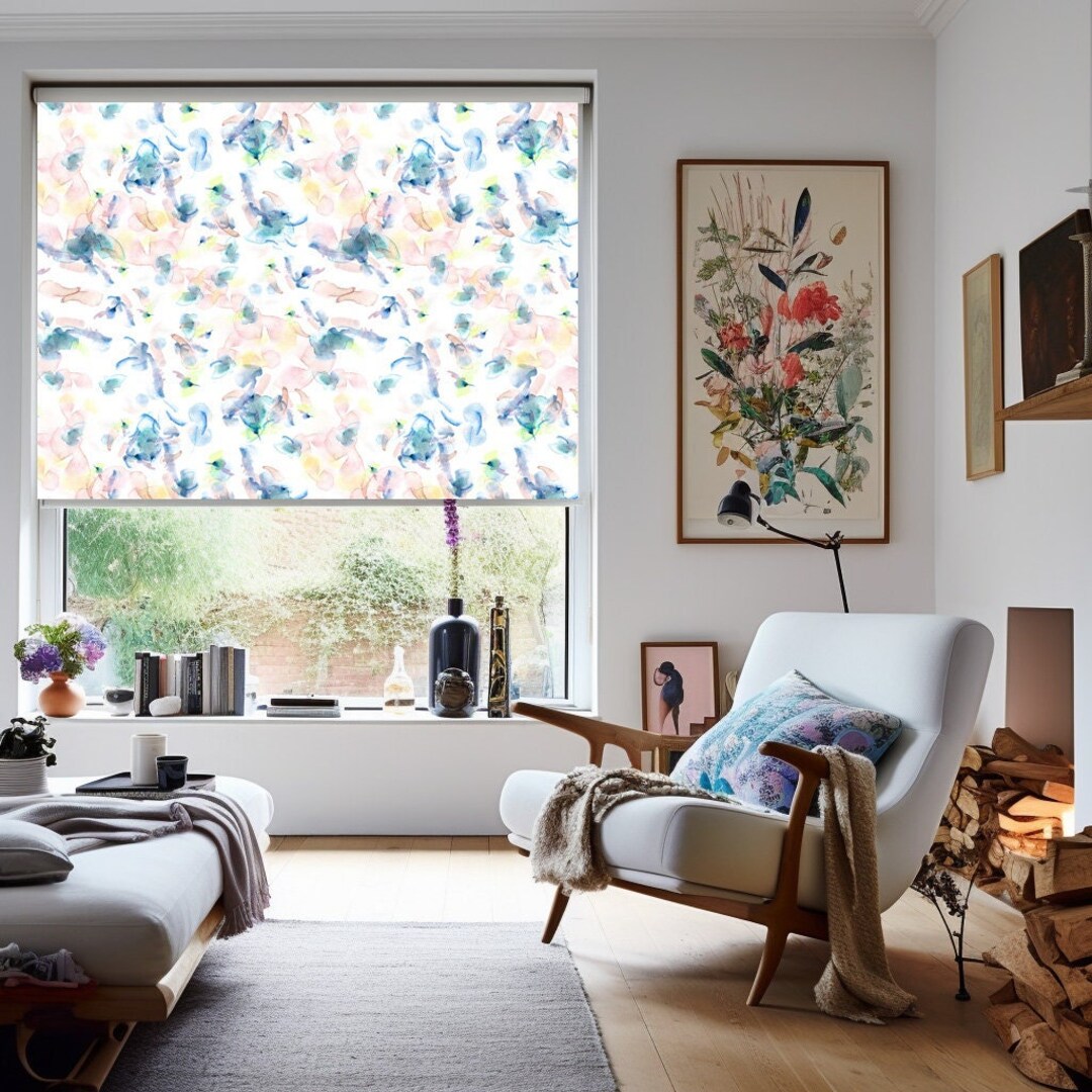 Colorful Seamless Pattern Roller Shades, Abstract Colorful Blackout ...