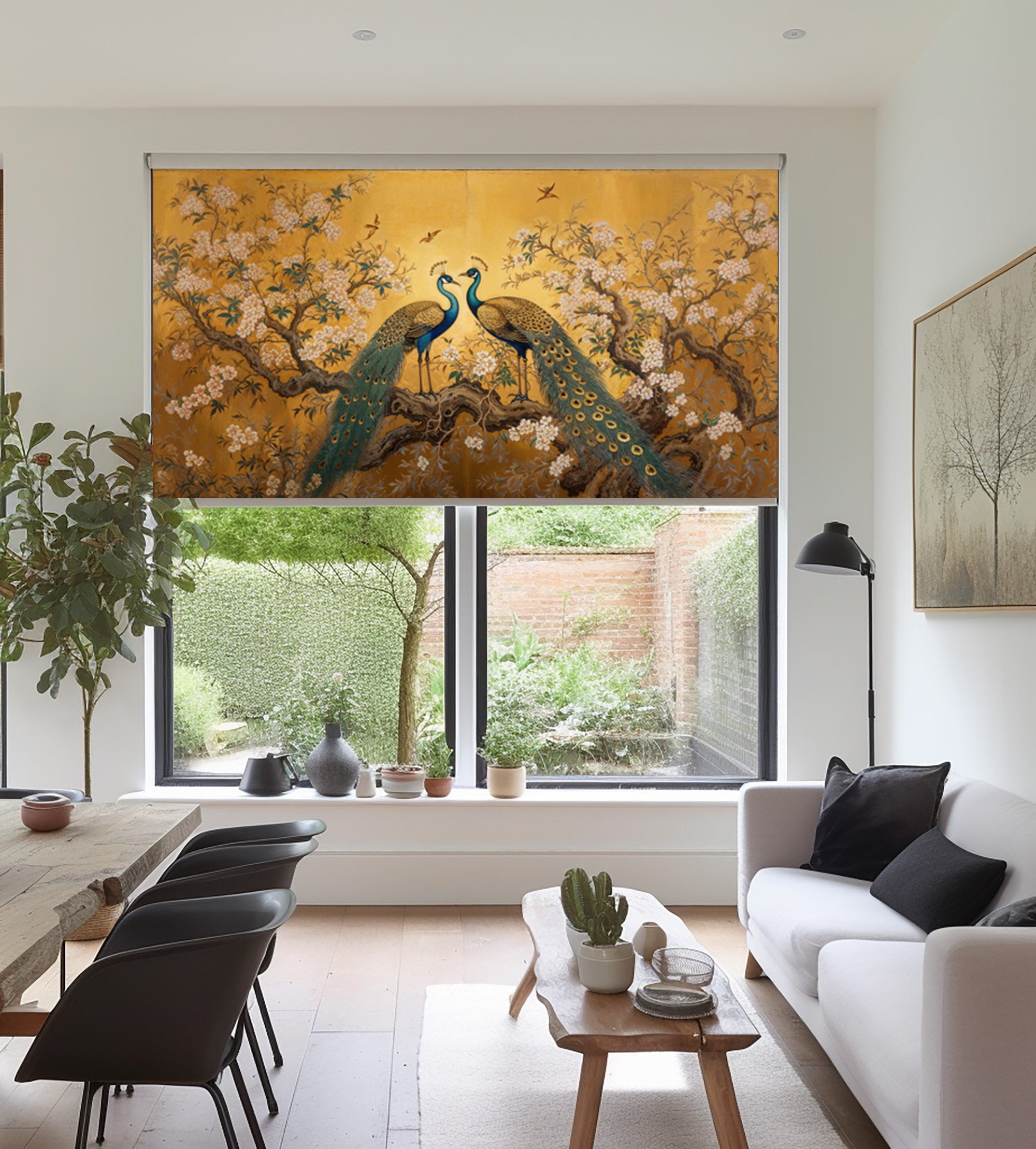 Chinoiserie Roller Blinds, Vintage Birds Roller Shades for Door, Custom ...