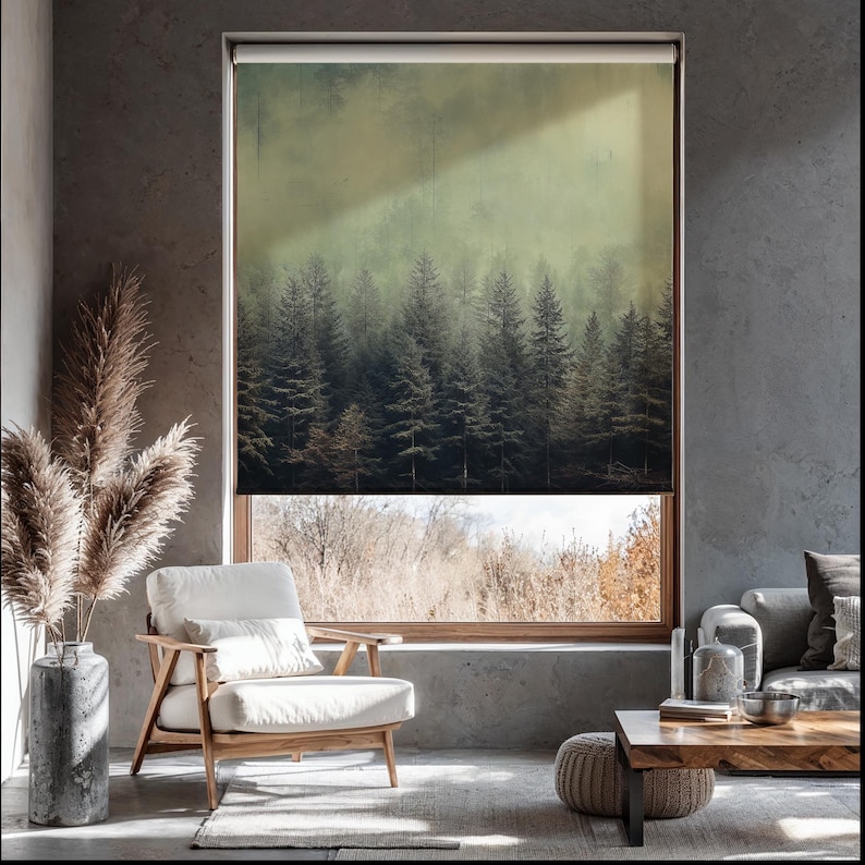 Enchanted Forest Roller Blind: Misty Landscape Window Shade - Etsy
