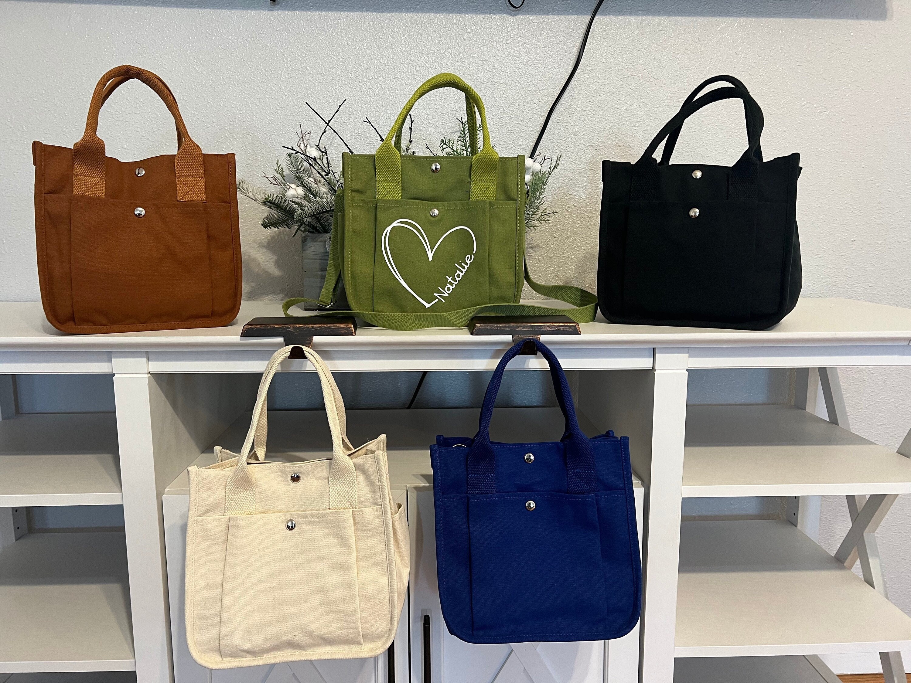 Personalized Small Canvas Tote Bag - Etsy