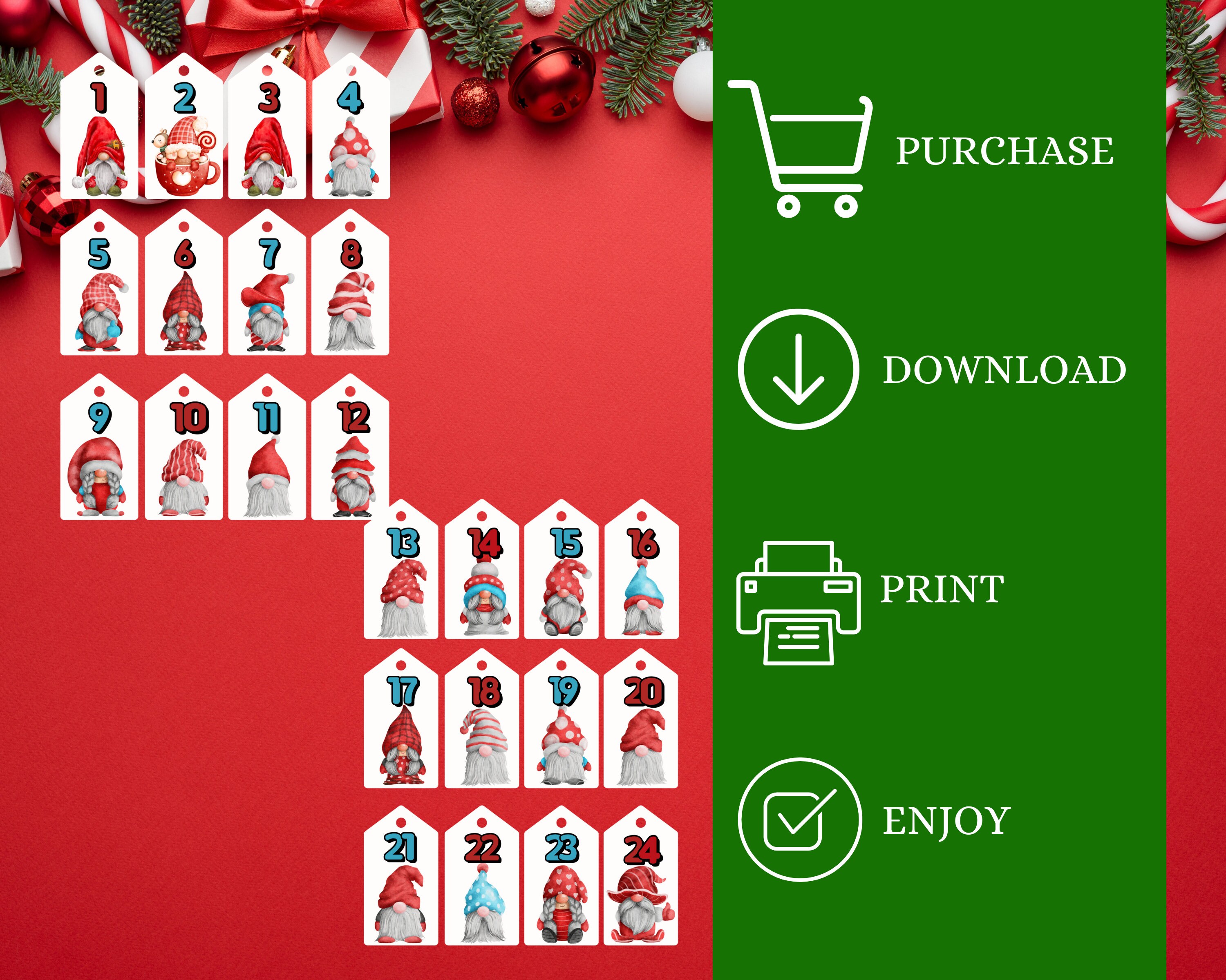 Advent Calendar, Christmas Numbers, Christmas Countdown, Advent ...