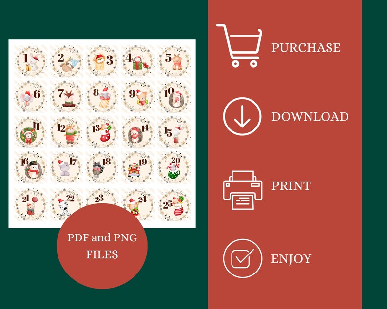 Advent Calendar, Christmas Numbers, Christmas Countdown, Advent ...