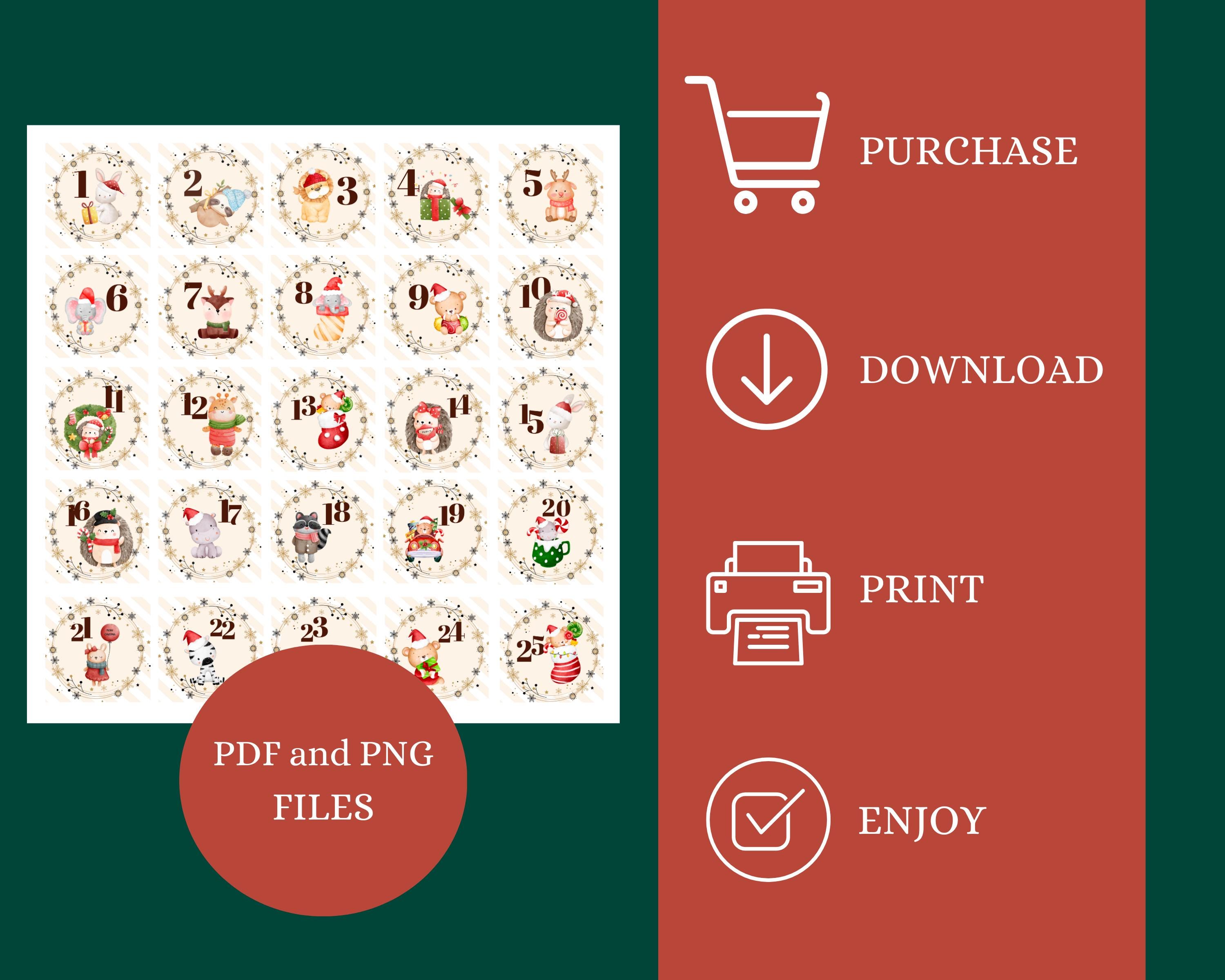 Advent Calendar, Christmas Numbers, Christmas Countdown, Advent ...