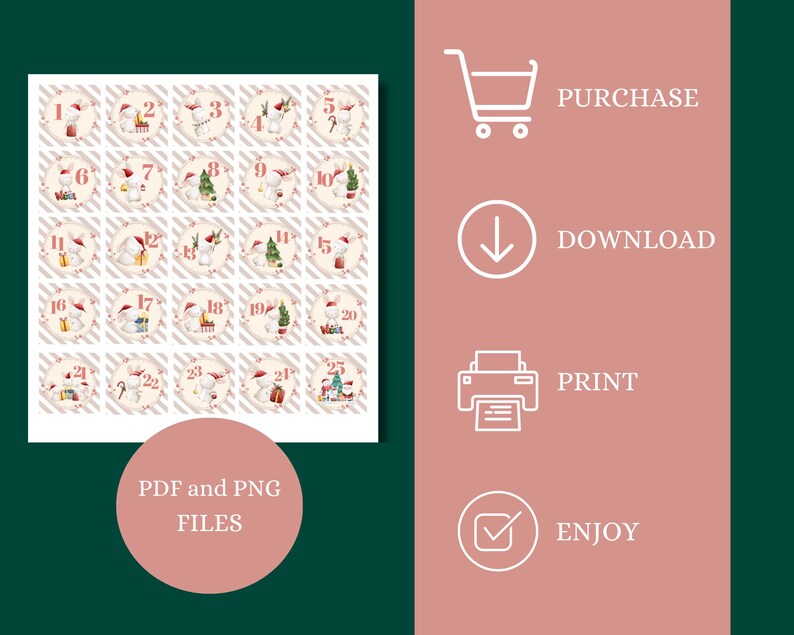 Advent Calendar, Christmas Numbers, Christmas Countdown, Advent ...