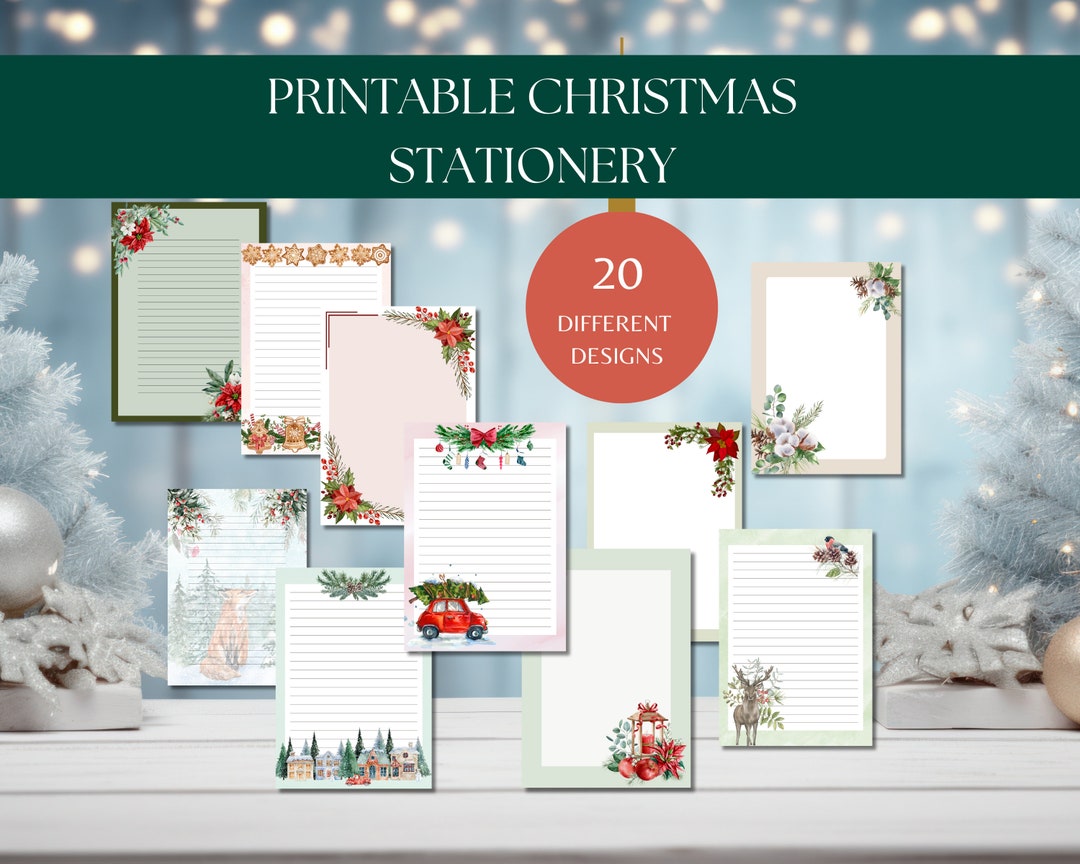 Christmas Stationery Letter Paper, Digital Download, Christmas A4 ...