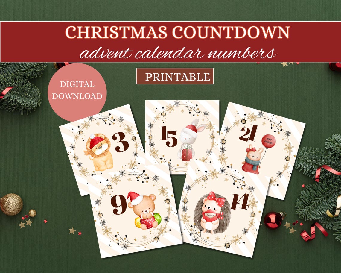 Advent Calendar, Christmas Numbers, Christmas Countdown, Advent ...