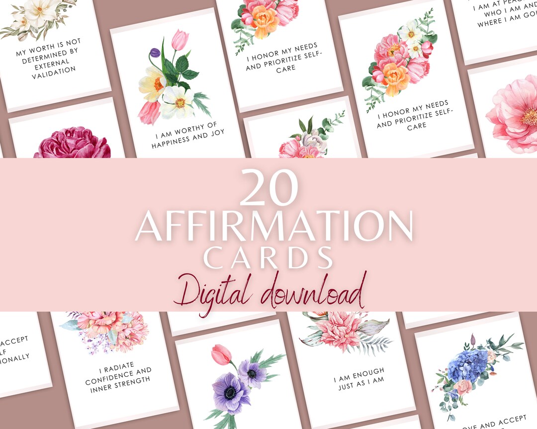 Affirmation Cards, Affirmation Card Deck, Positive Affirmation, Floral ...