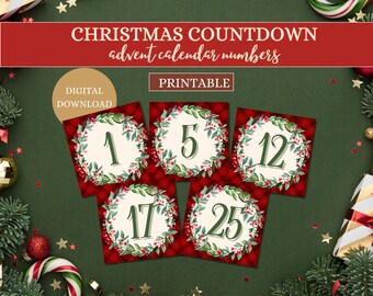 Advent Calendar, Christmas Numbers, Christmas Countdown, Advent ...