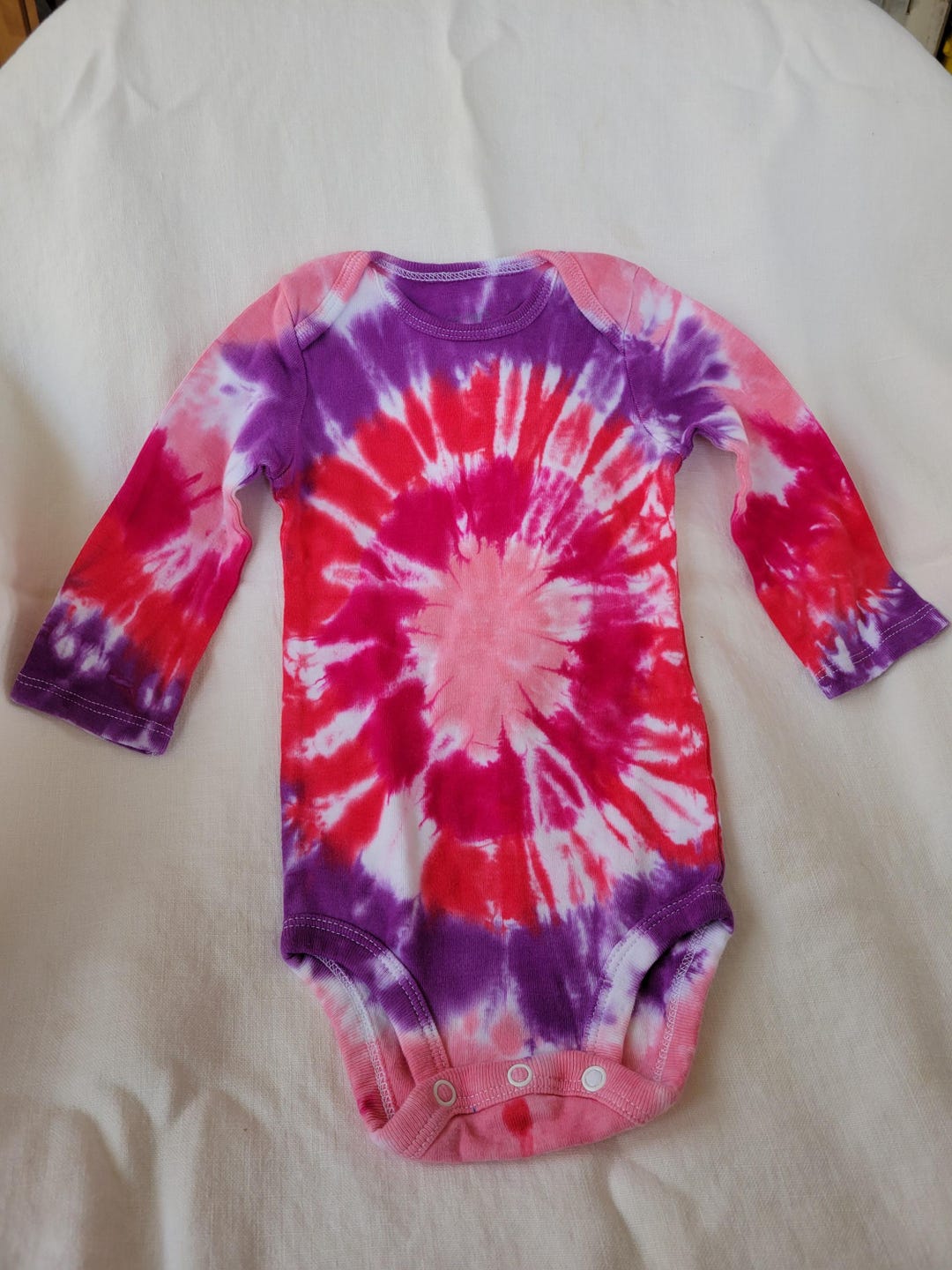 Tie Dye Onesie, Pink and Purple. Unique! 6-9m - Etsy