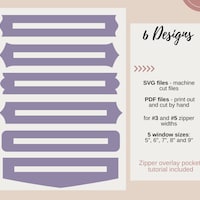 Zipper Overlay SVG Templates: 6 Designs, 60 Shapes (PDF Pattern) - Etsy