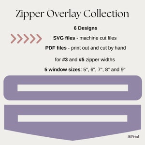 Zipper Overlay SVG Templates: 6 Designs, 60 Shapes (PDF Pattern) - Etsy