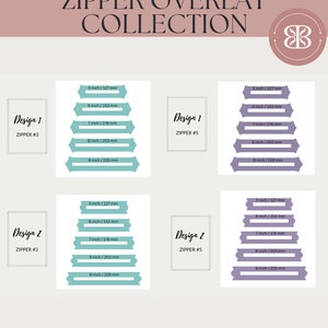 Zipper Overlay SVG Templates: 6 Designs, 60 Shapes (PDF Pattern) - Etsy