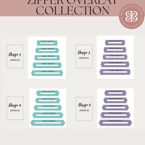Zipper Overlay SVG Templates: 6 Designs, 60 Shapes (PDF Pattern) - Etsy