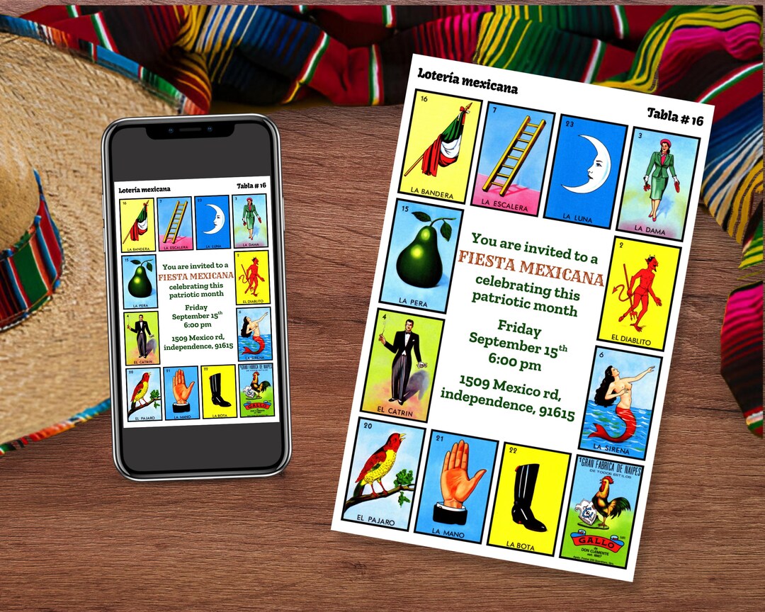 Customizable Loteria Party Invitation, Digital Loteria Party Invitation ...