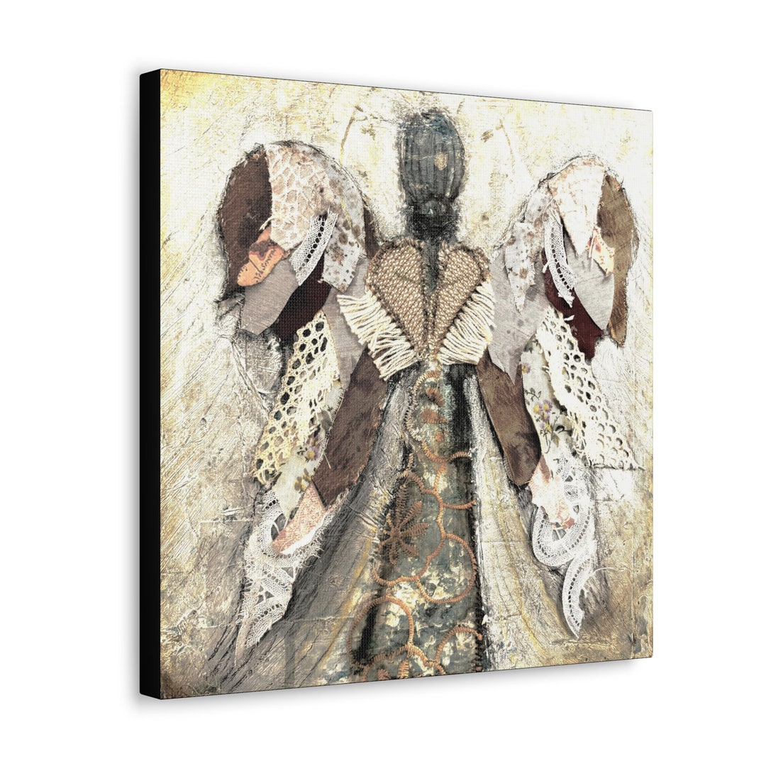Angel of Courage Canvas, Wall Art Print, Inspirational Art, Spiritual ...
