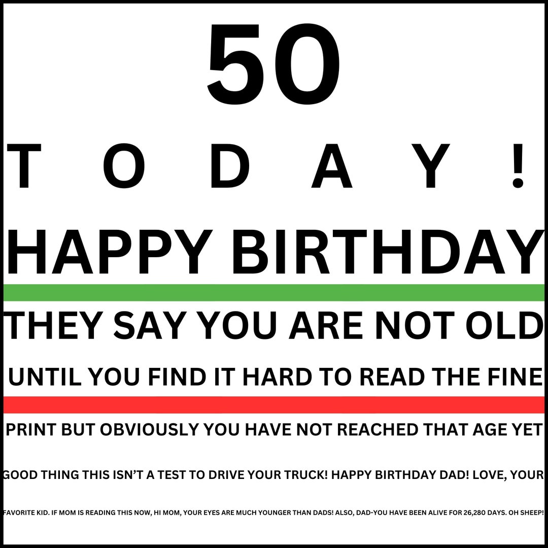 Funny 50th Birthday Card Humor Pun Card Editable Printable - Etsy