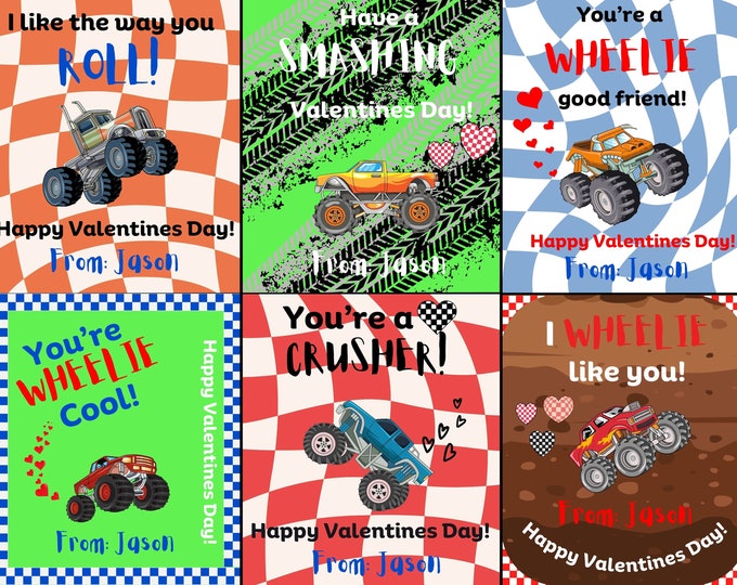 Monster Truck Valentines Day Card Cute Valentines Day Puns Funny ...