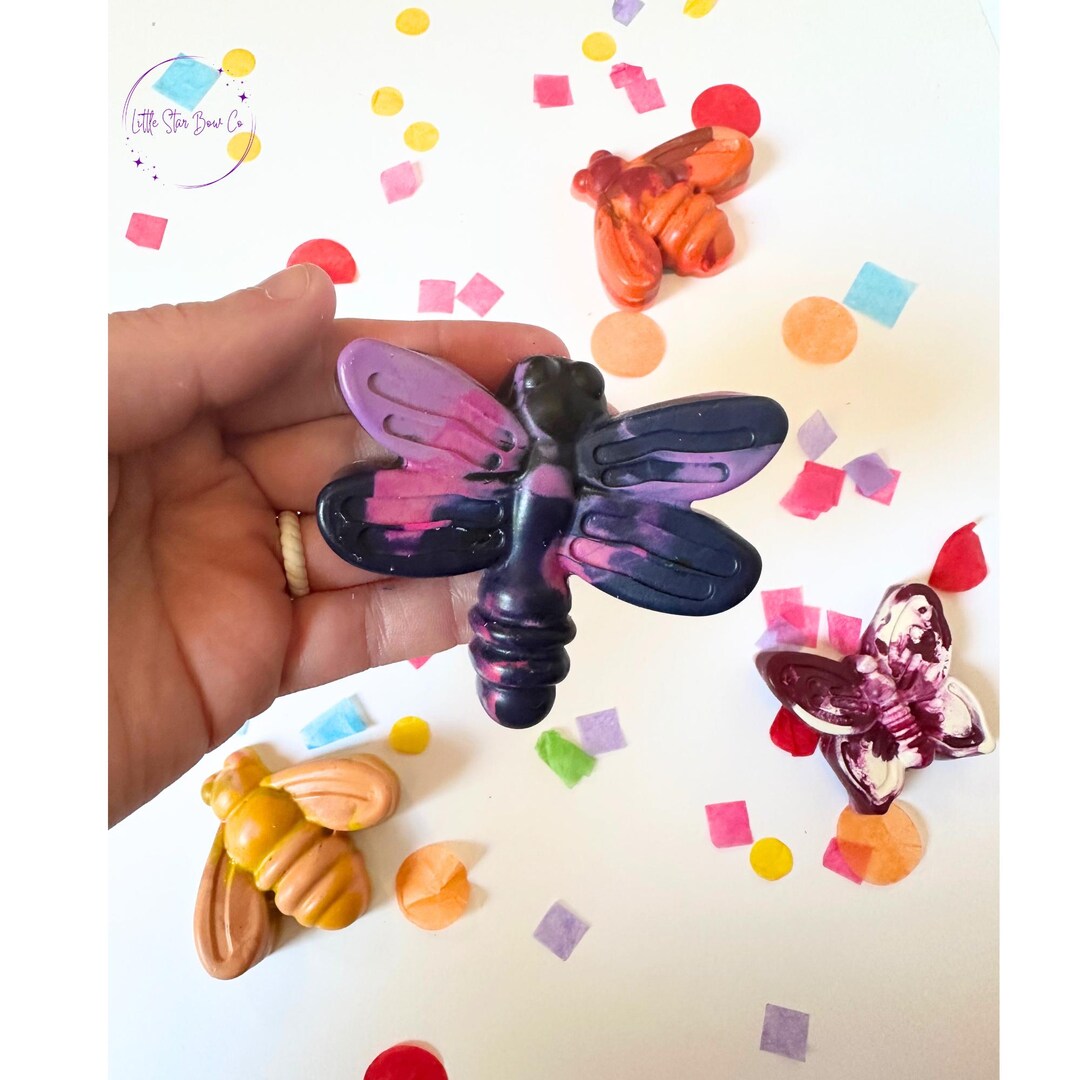 Bug Crayons | Multicolor or Solid Insect Shape Crayon | Butterfly ...