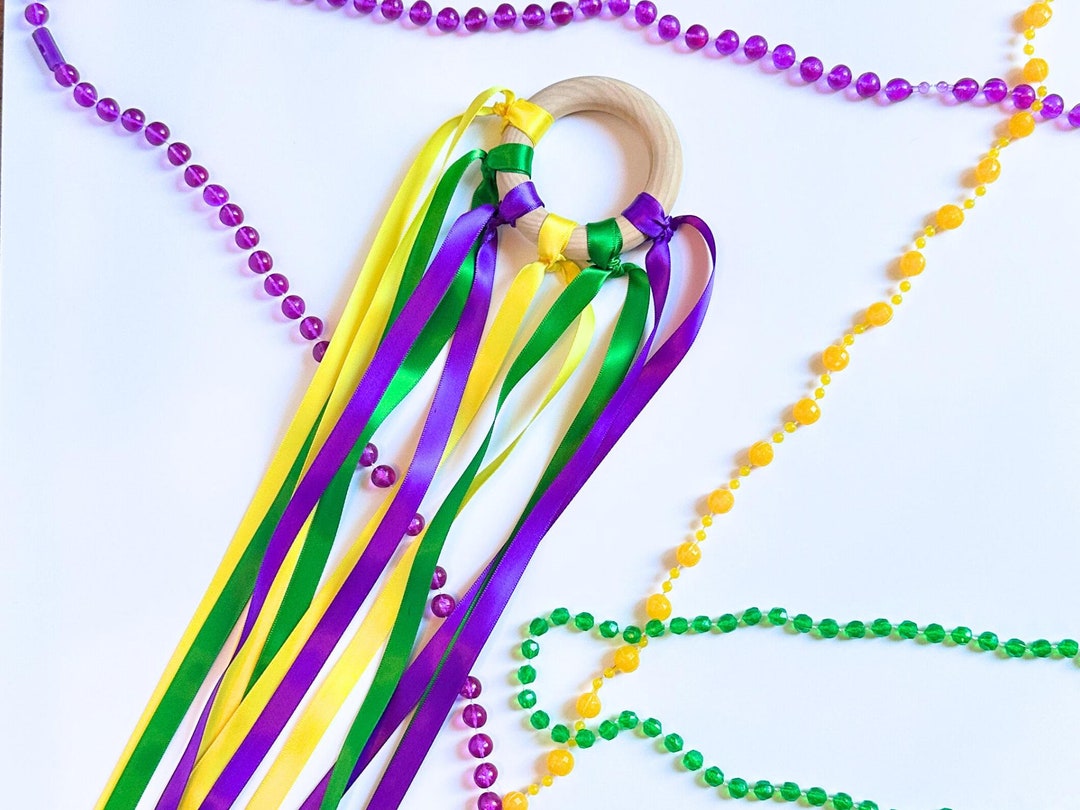 Mardi Gras Hand Kite: Waldorf Wooden Ribbon Toy for Pretend Play - Etsy