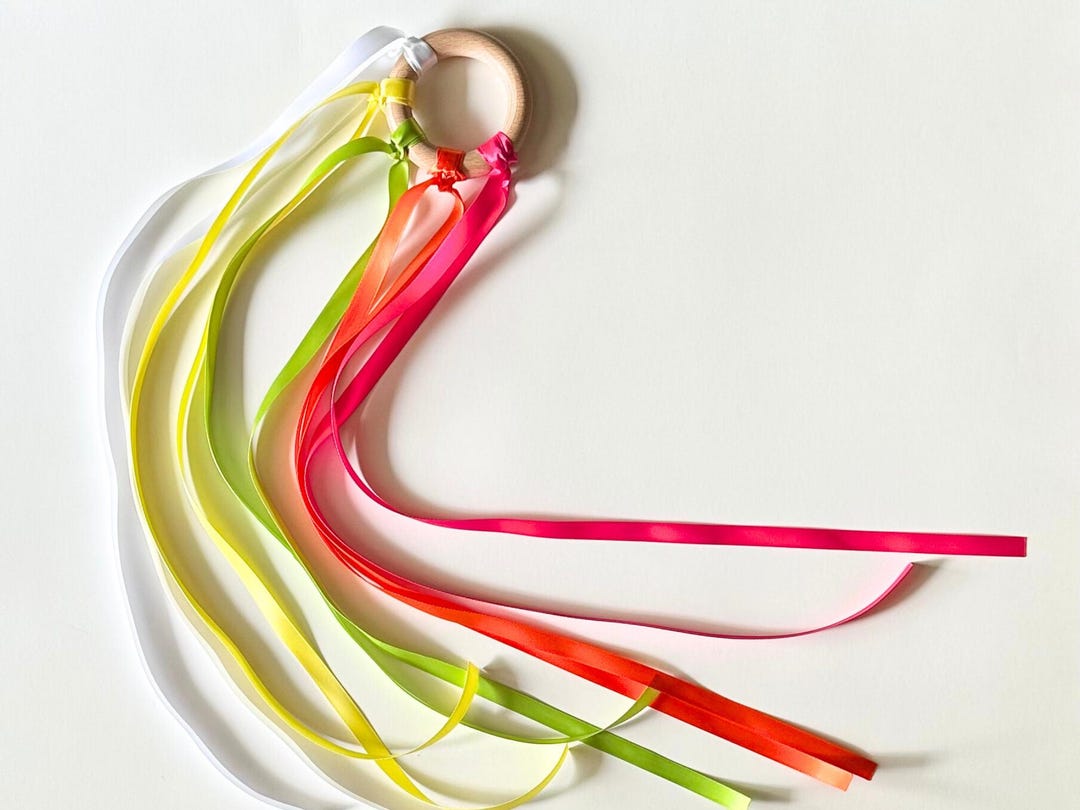 Bright Neon Hand Kite | Waldorf Wooden Ribbon Toy | Montessori ...