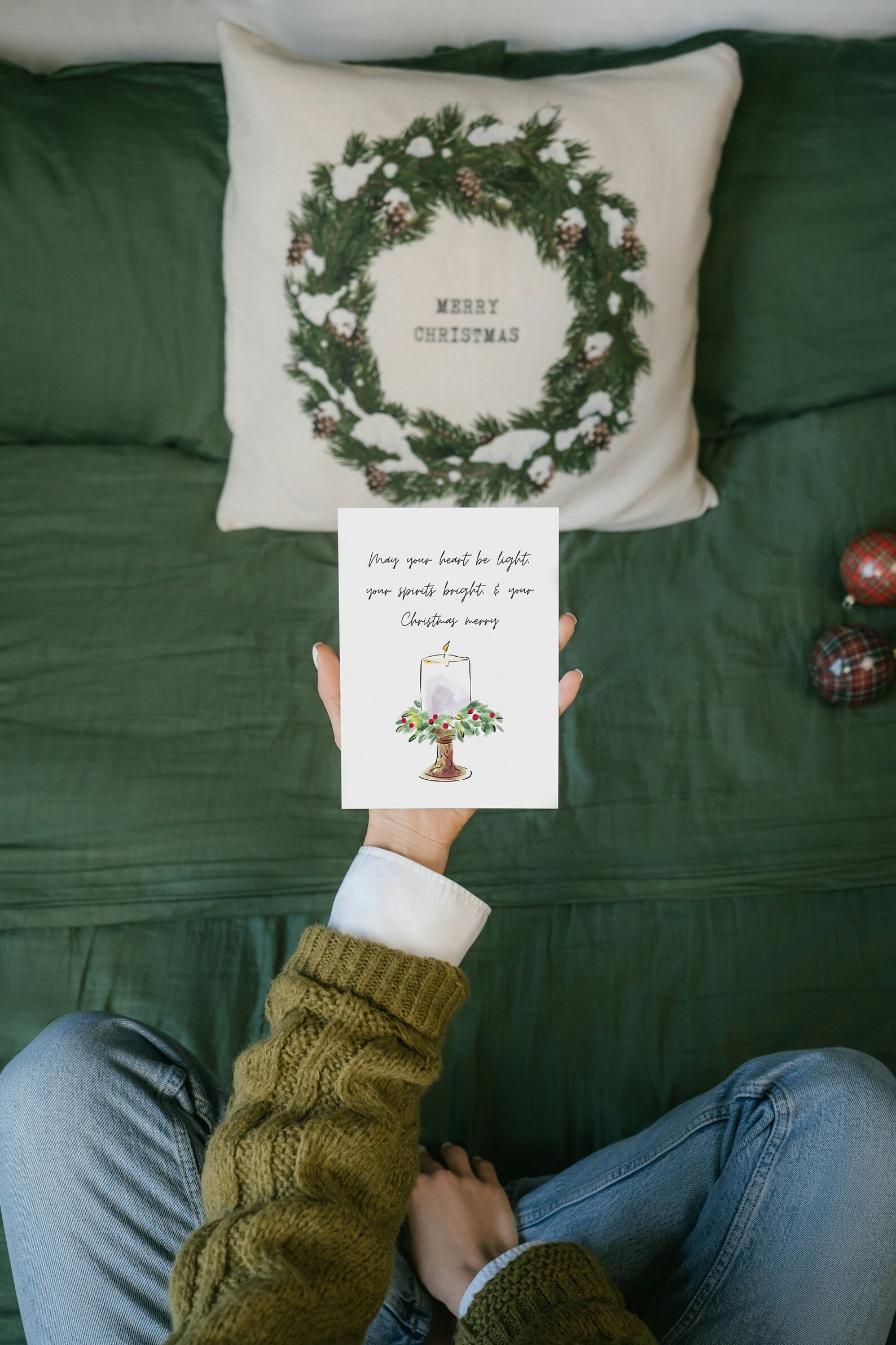 Watercolor Candle Christmas Card | Watercolor Notecards | Christmas ...