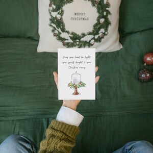 Watercolor Candle Christmas Card | Watercolor Notecards | Christmas ...