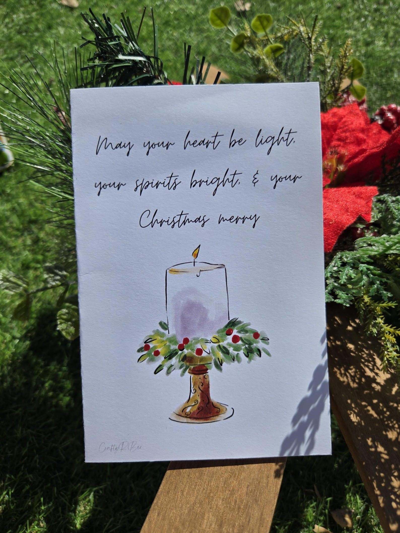 Watercolor Candle Christmas Card | Watercolor Notecards | Christmas ...