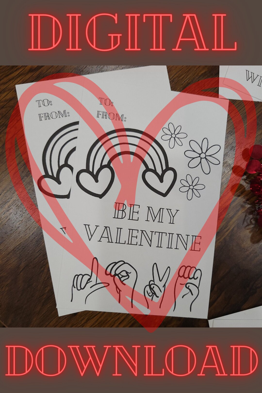 Sign Language Printable Color Sheet | Valentine Class Favors ...