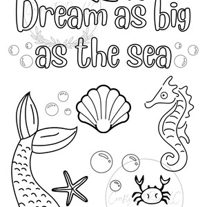 Mermaid Birthday Activity Coloring Sheets | Under the Sea Themed ...