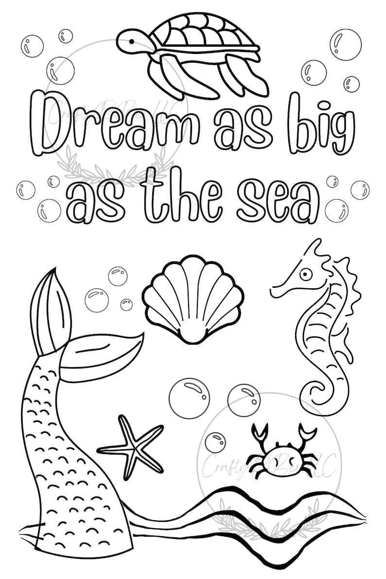 Mermaid Birthday Activity Coloring Sheets | Under the Sea Themed ...