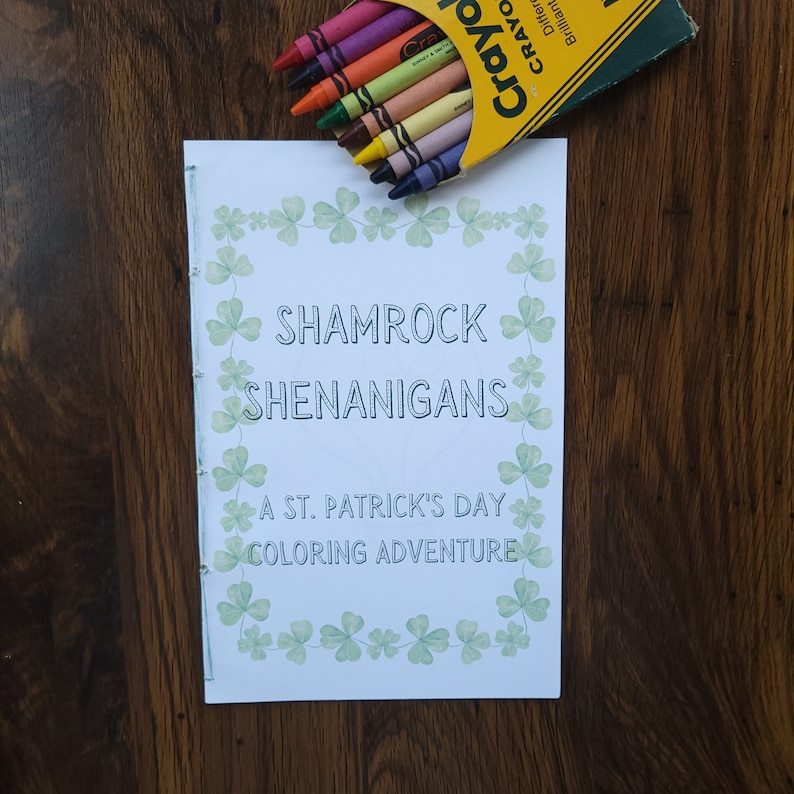 Shamrock Activity Booklet | St Patrick's Day Favor | Childrens Coloring ...