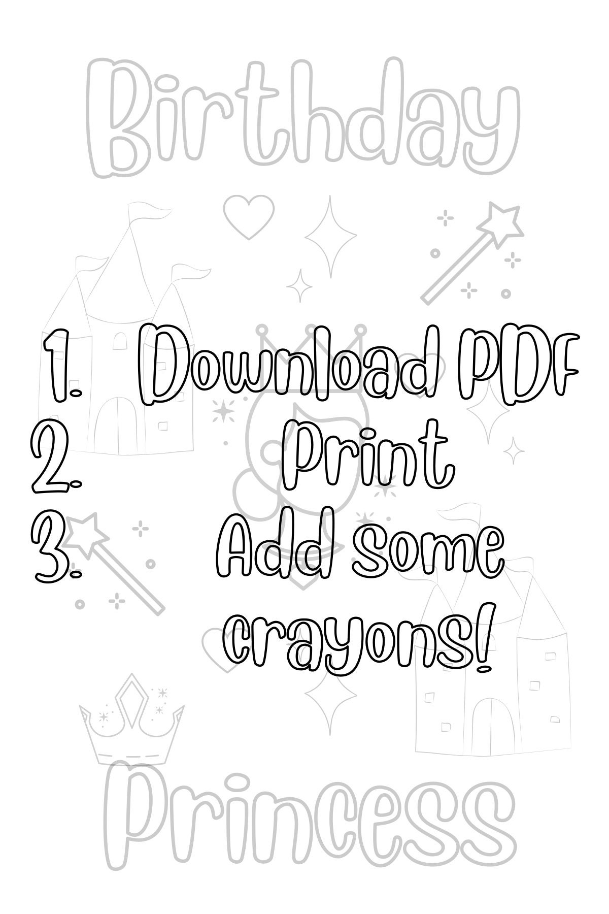 Royal Party Birthday Activity Coloring Sheets | Printable Girls ...