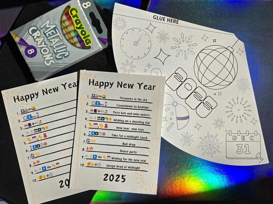 2025 Kids New Years Eve Kit | NYE Party Game | Children's Activity Bags ...
