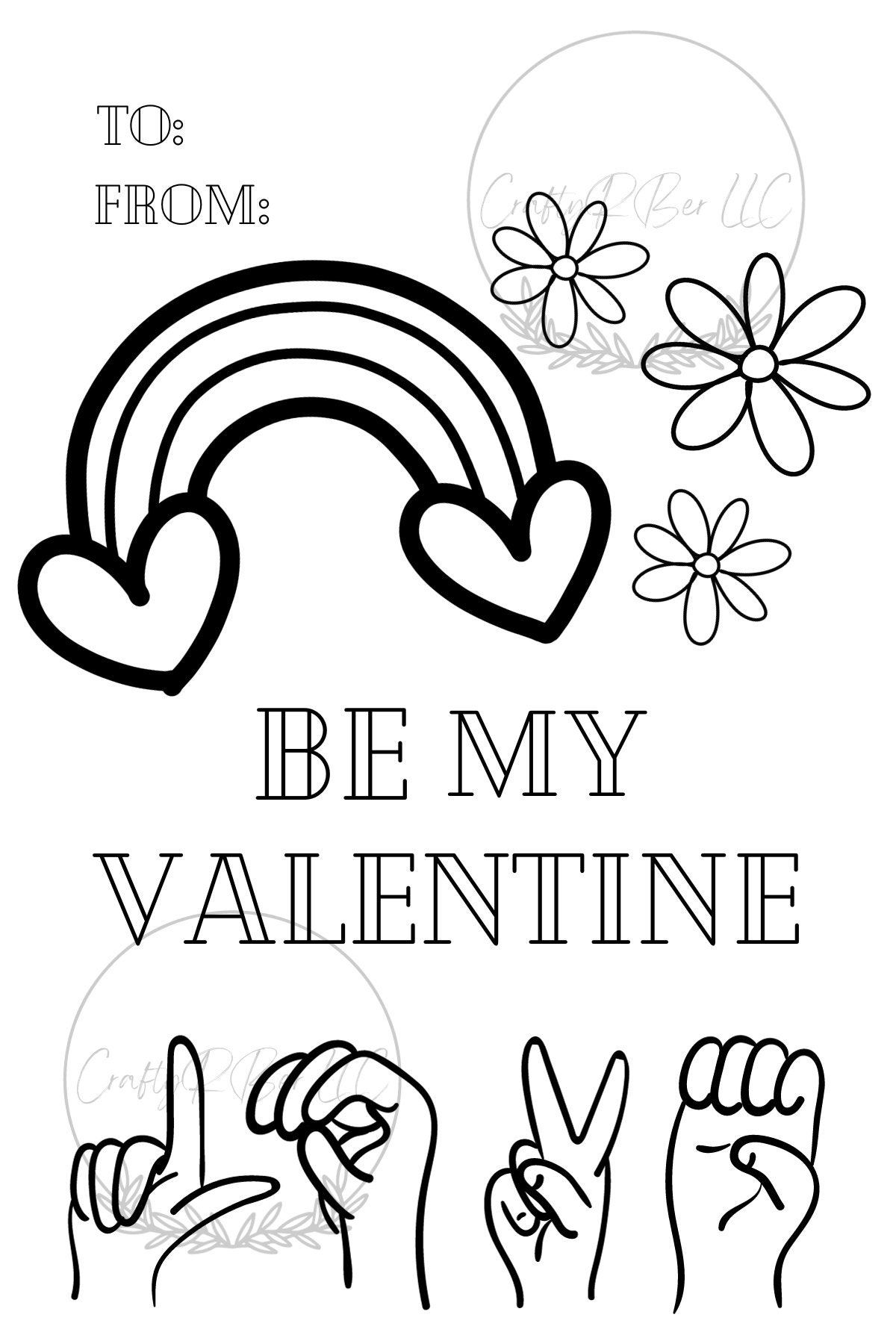 Sign Language Printable Color Sheet Preschool Valentine School Class ...