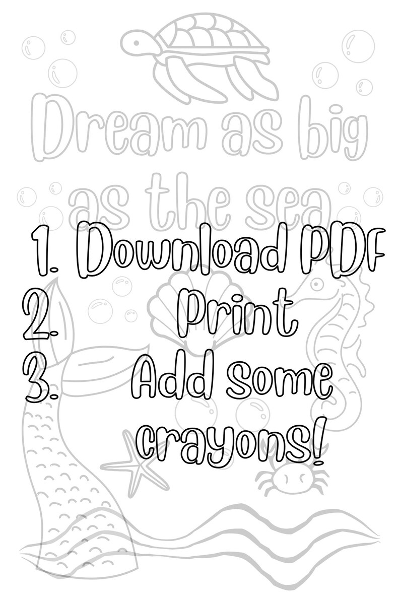 Mermaid Birthday Activity Coloring Sheets | Under the Sea Themed ...