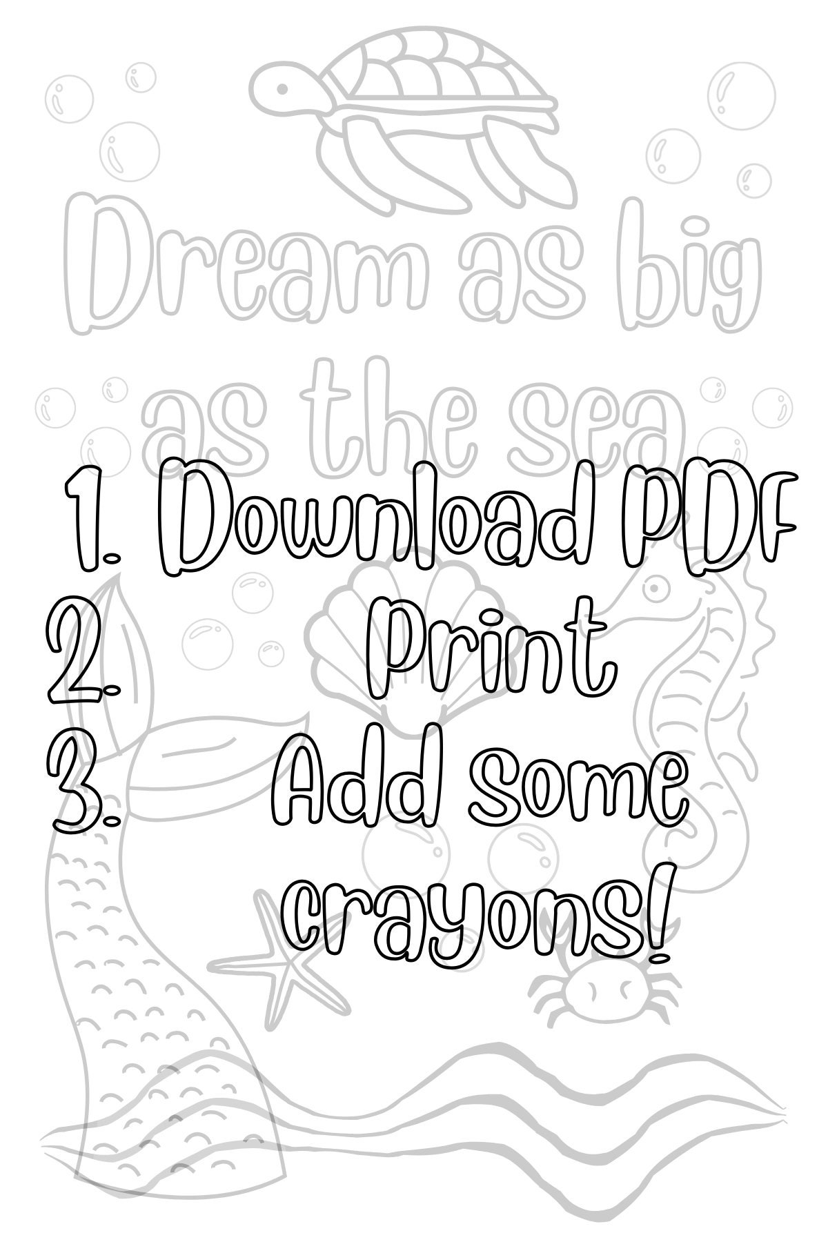 Mermaid Birthday Activity Coloring Sheets | Under the Sea Themed ...
