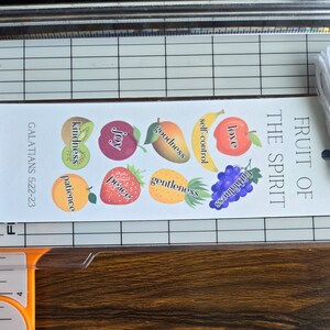 Fruit of the Spirit Bookmark With Tassel | Laminated Cardstock Bible ...