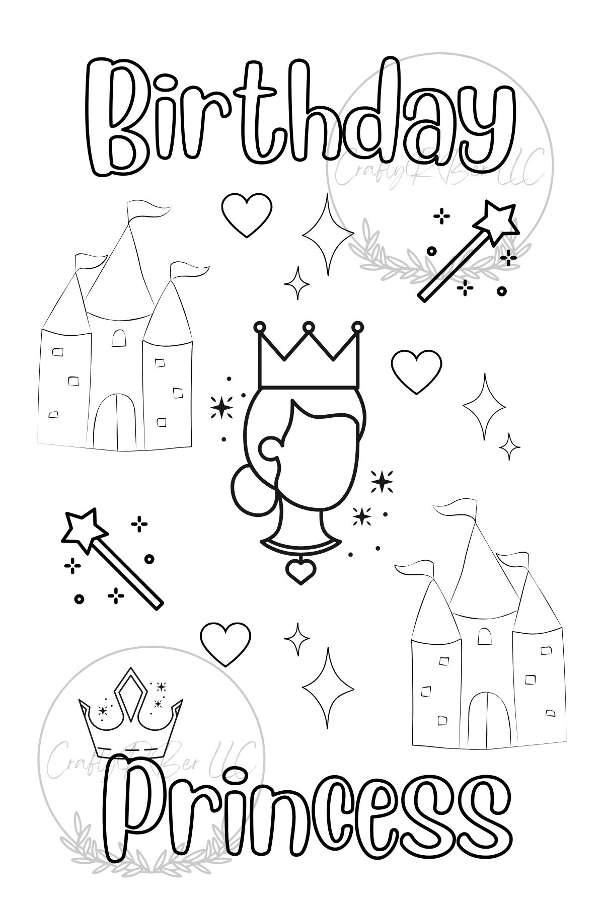 Royal Party Birthday Activity Coloring Sheets | Printable Girls ...