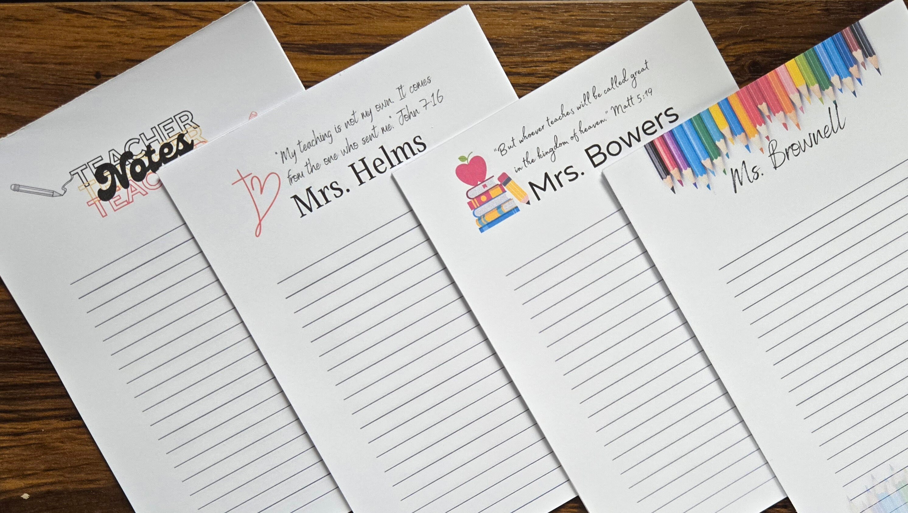 Teacher Notepads | Back to School Gift | Christian Teacher Gift Ideas ...
