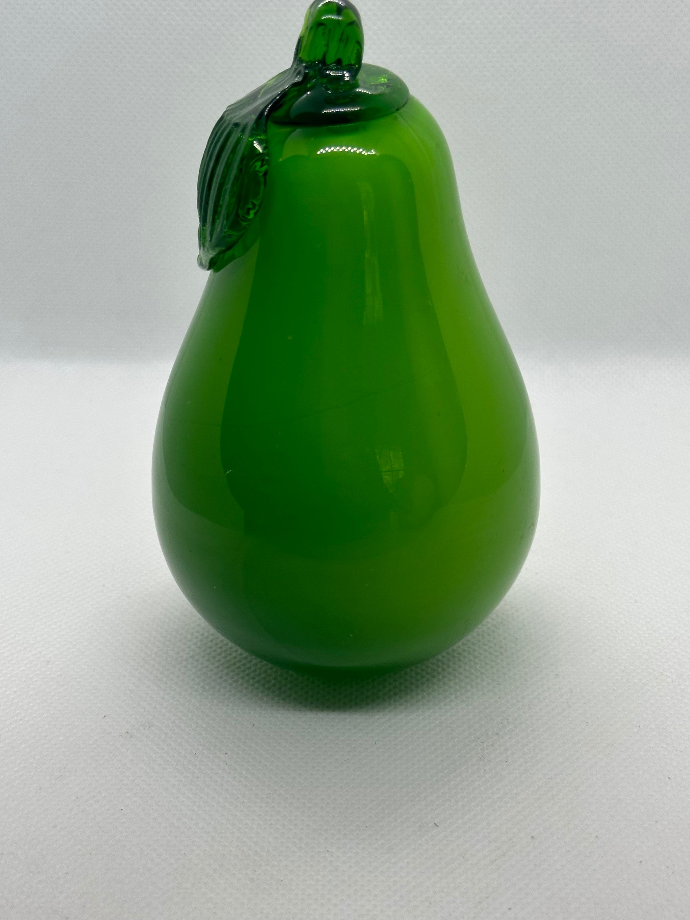 Murano Style Art Glass Green Pear - Etsy