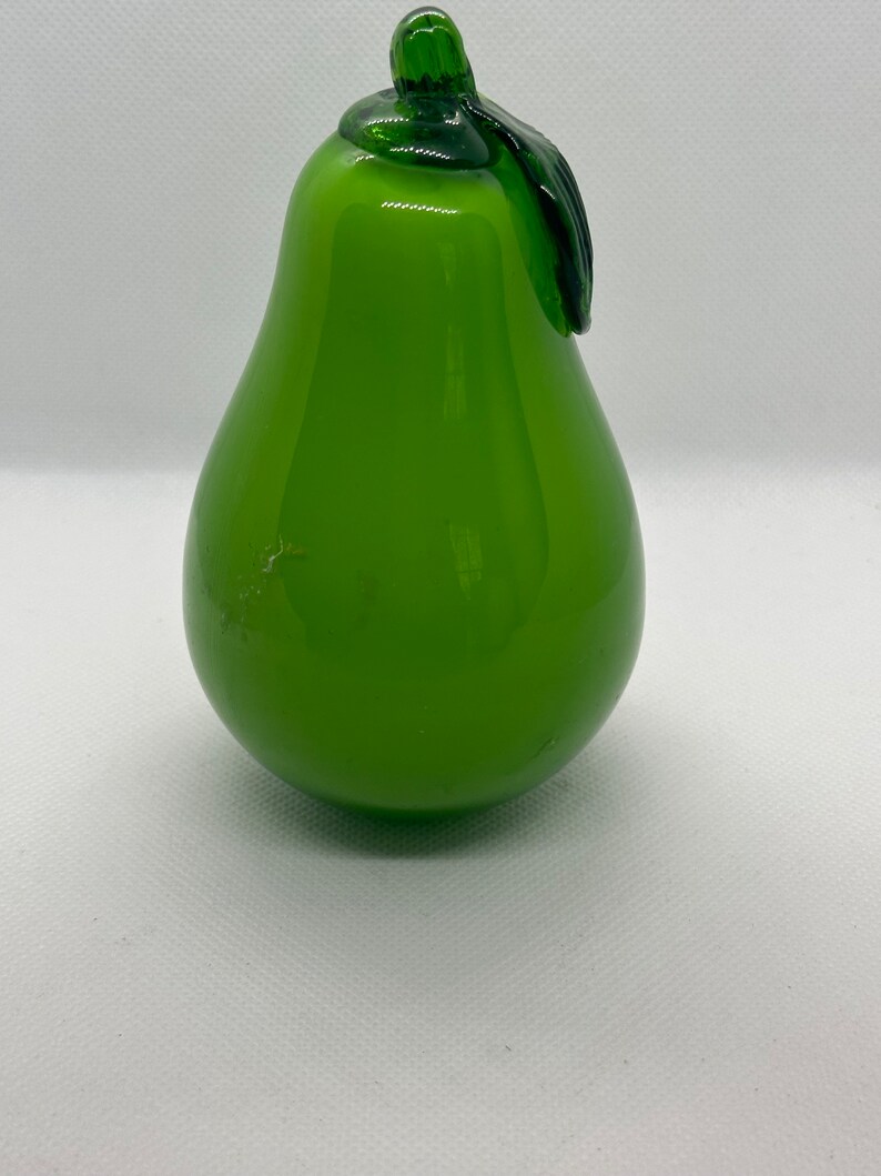 Murano Style Art Glass Green Pear - Etsy