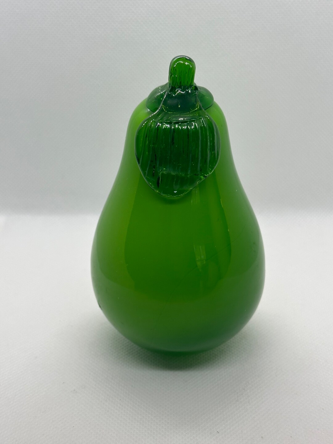 Murano Style Art Glass Green Pear - Etsy