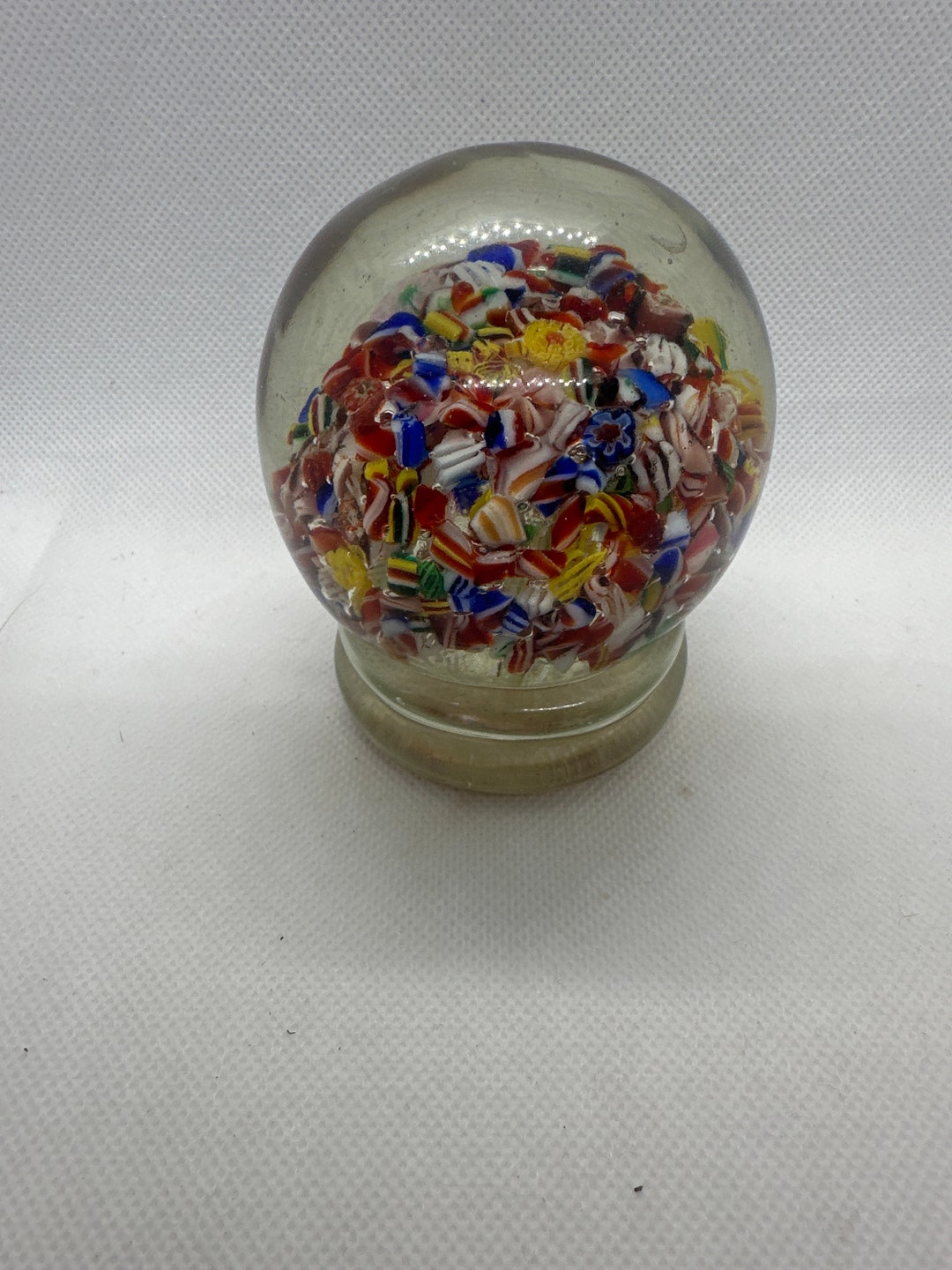 Early Chinese Art Glass Paperweight Rare Millefiori Scramble - Etsy
