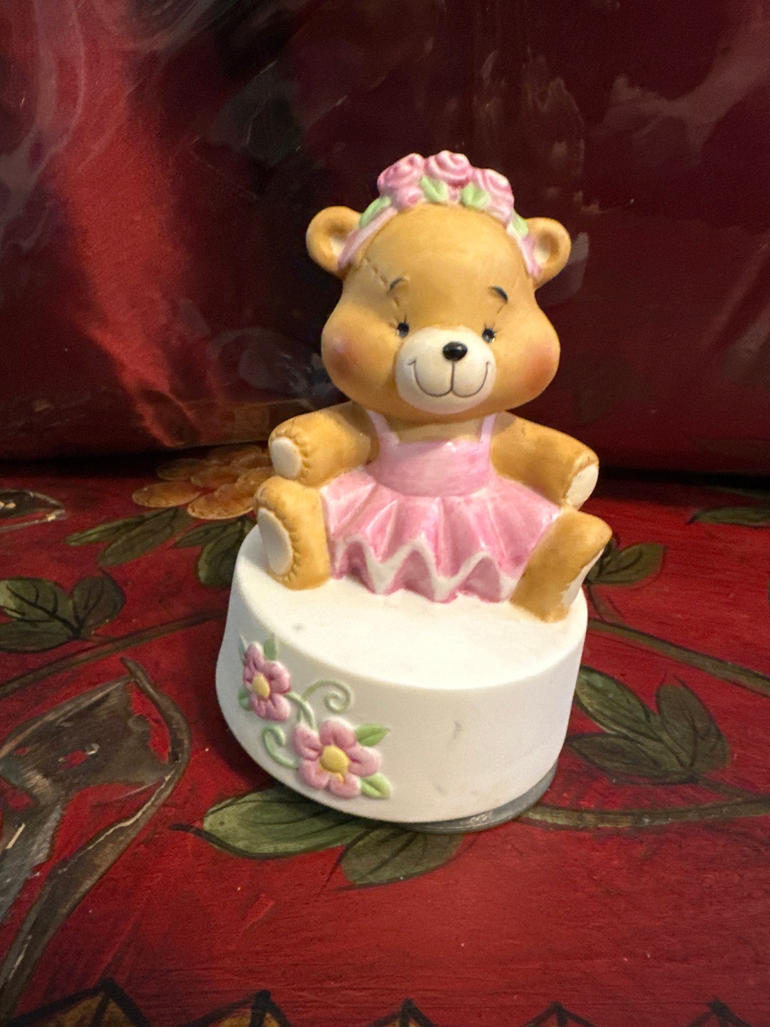 Vintage Ballerina Teddy Bear Music Box - Etsy