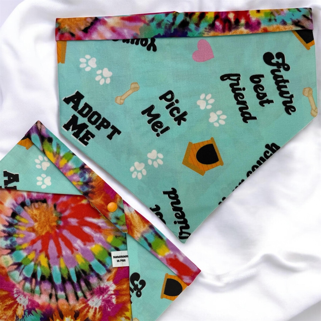 Adopt Me Dog and Cat Bandana: Reversible Snap-on | Rescue | Pet Scarf ...