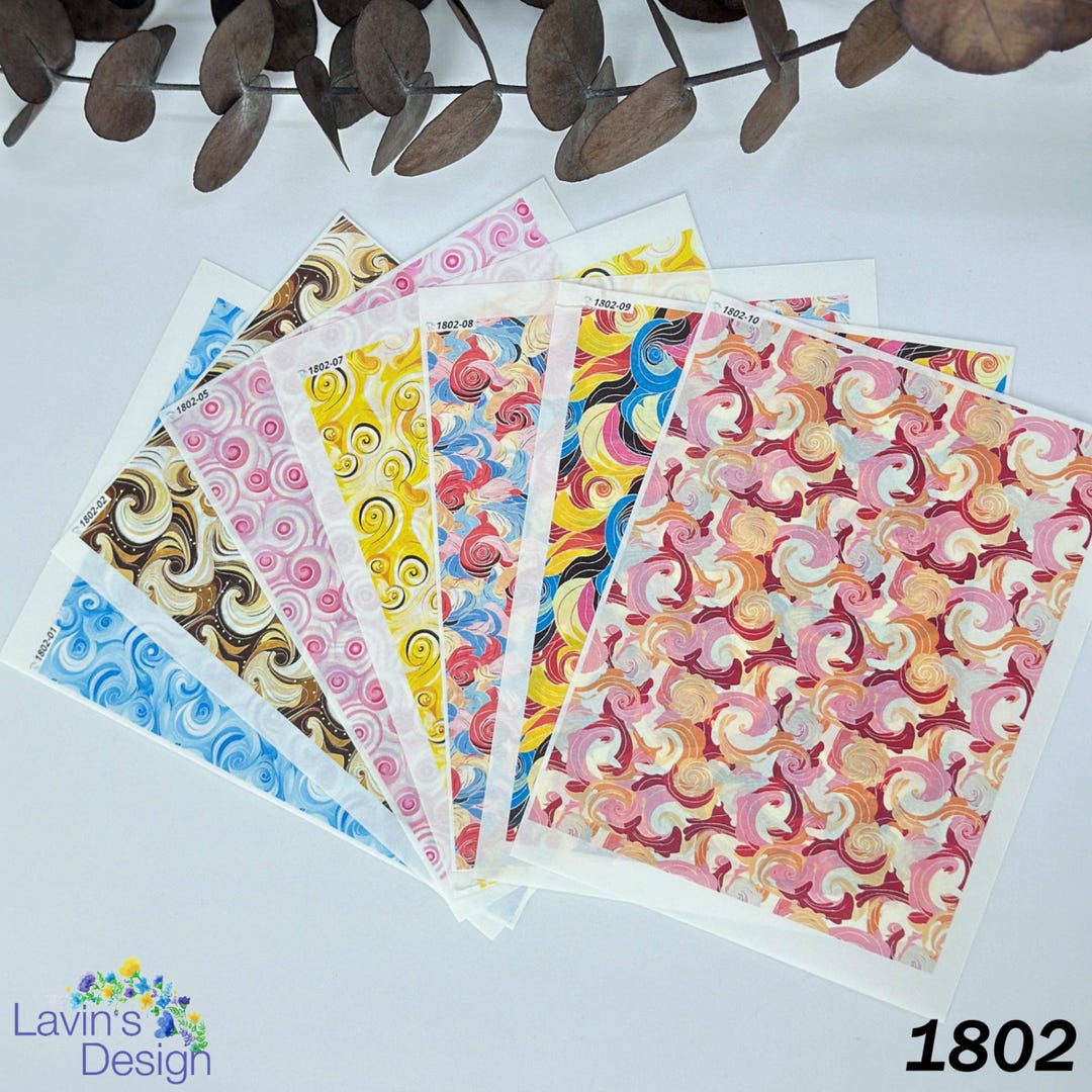 Colored Wave Design Clay Transfer Sheet | Waves Transfer Paper for ...