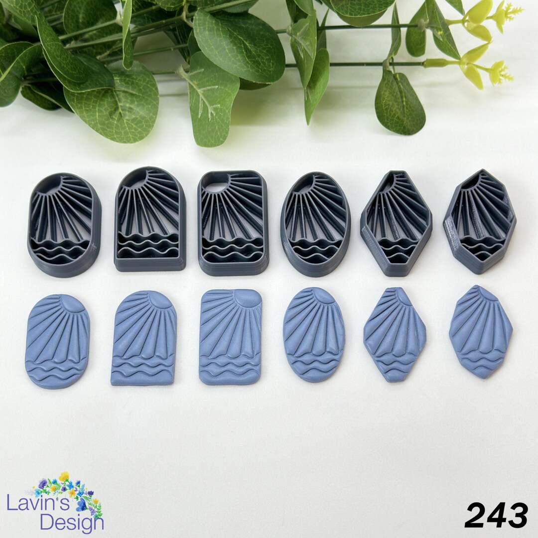 Boho Landscape Cutter #3 | Embossing Boho Sun and Moon Clay Cutter ...