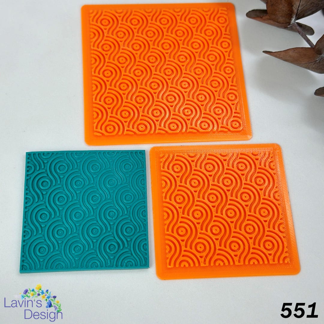 Polymer Clay Embossed Texture Plate #5 | 3D Printed Texture Plate for ...