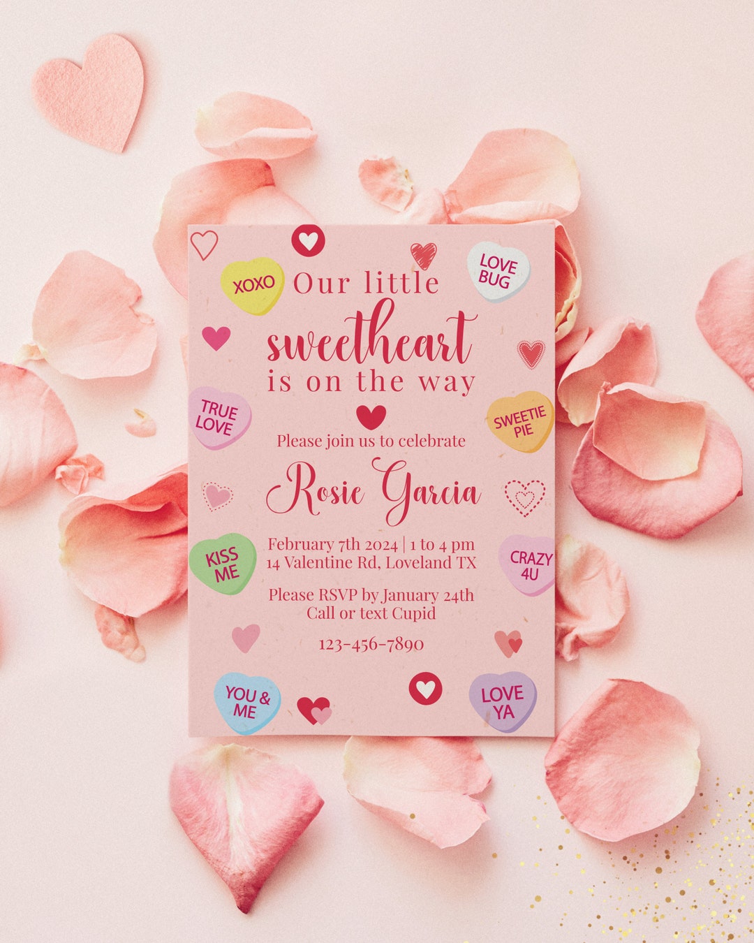 February Baby Shower Invitation, A Little Sweetheart Baby Shower Invite ...