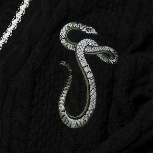 Snake Rep V-neck Sweater Star Embroidered Black Cardigan for Women ...